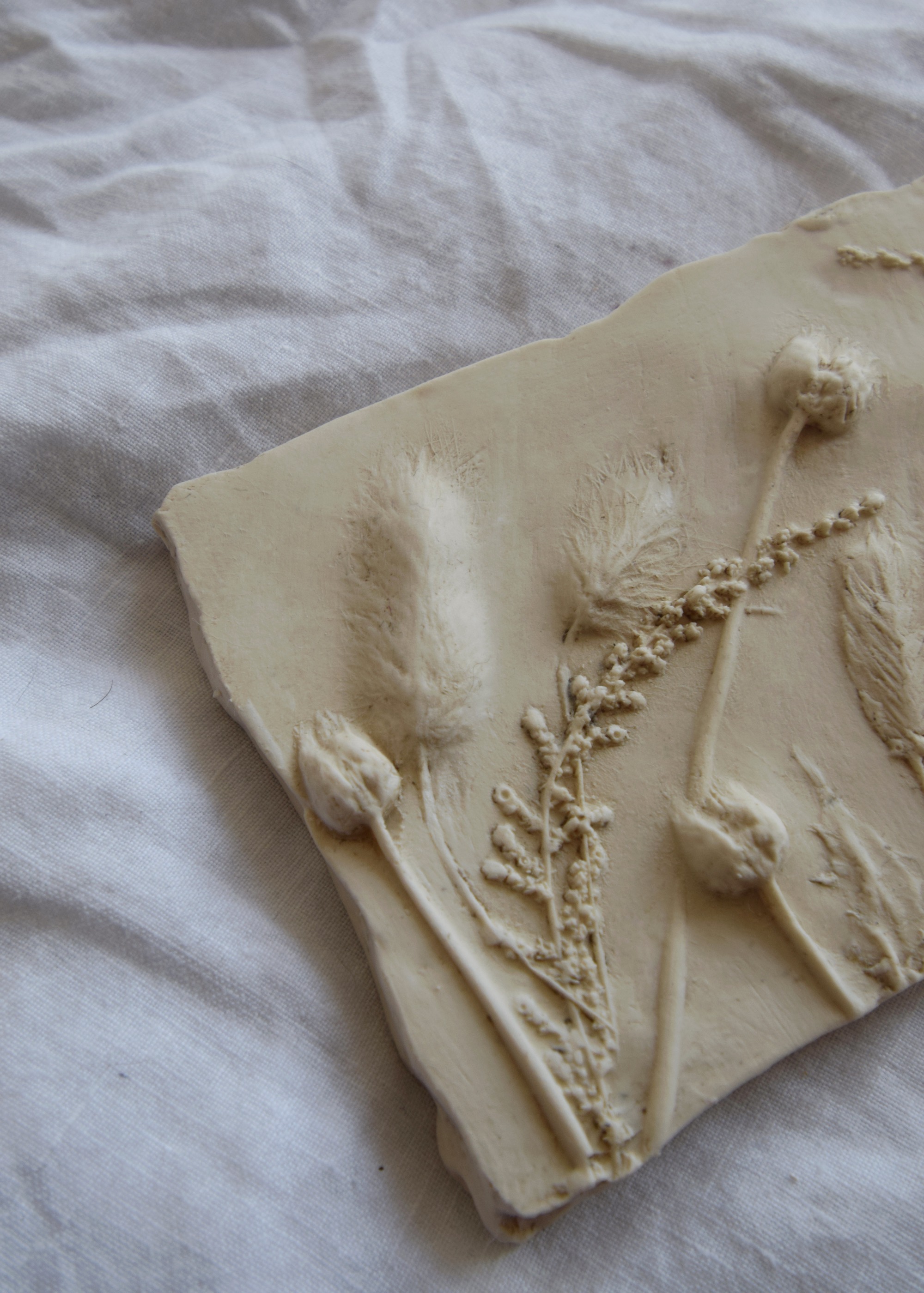 How to make botanical plaster cast tiles with flowers